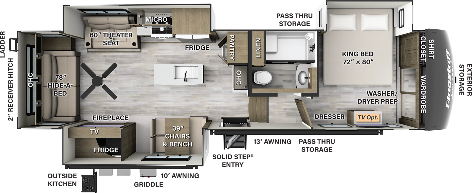 Flagstaff Classic Fifth Wheels Floorplans - Forest River RV