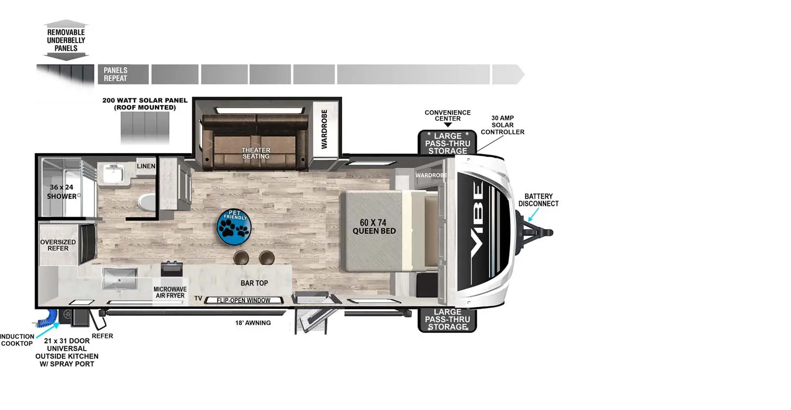 New 2024 Forest River RV Wildwood X-Lite 24VIEW Travel, 06/30/2024