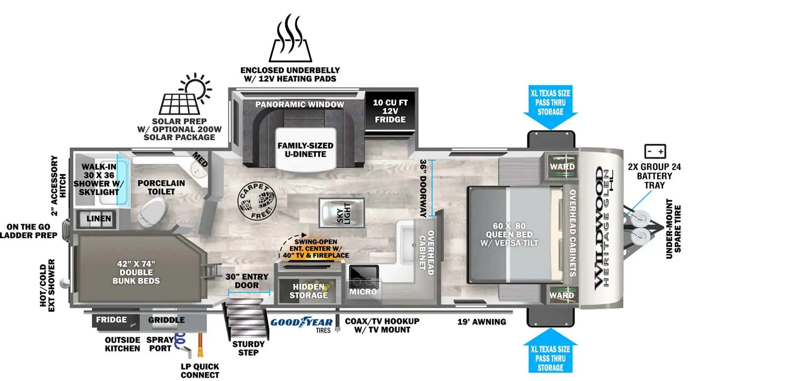 Wildwood Heritage Glen Travel Trailers - Forest River RV