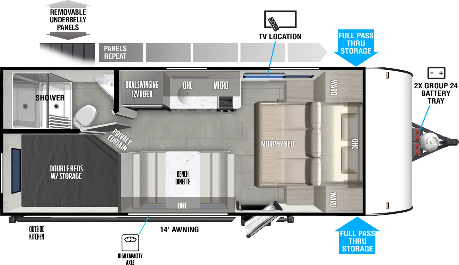 Salem 179DBK | Salem Floorplan - Forest River RV