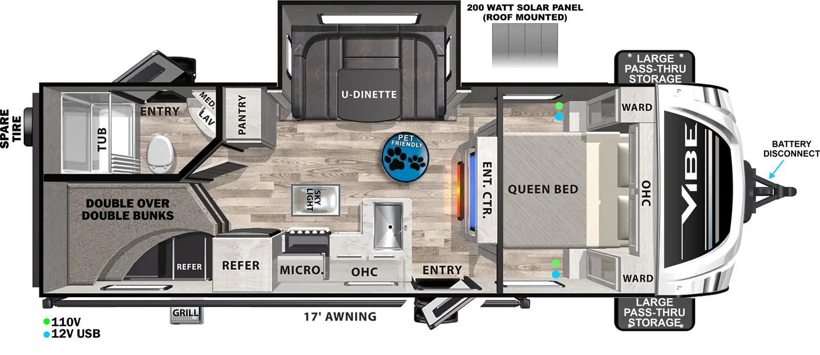 24DB | Vibe Floorplan - Forest River RV