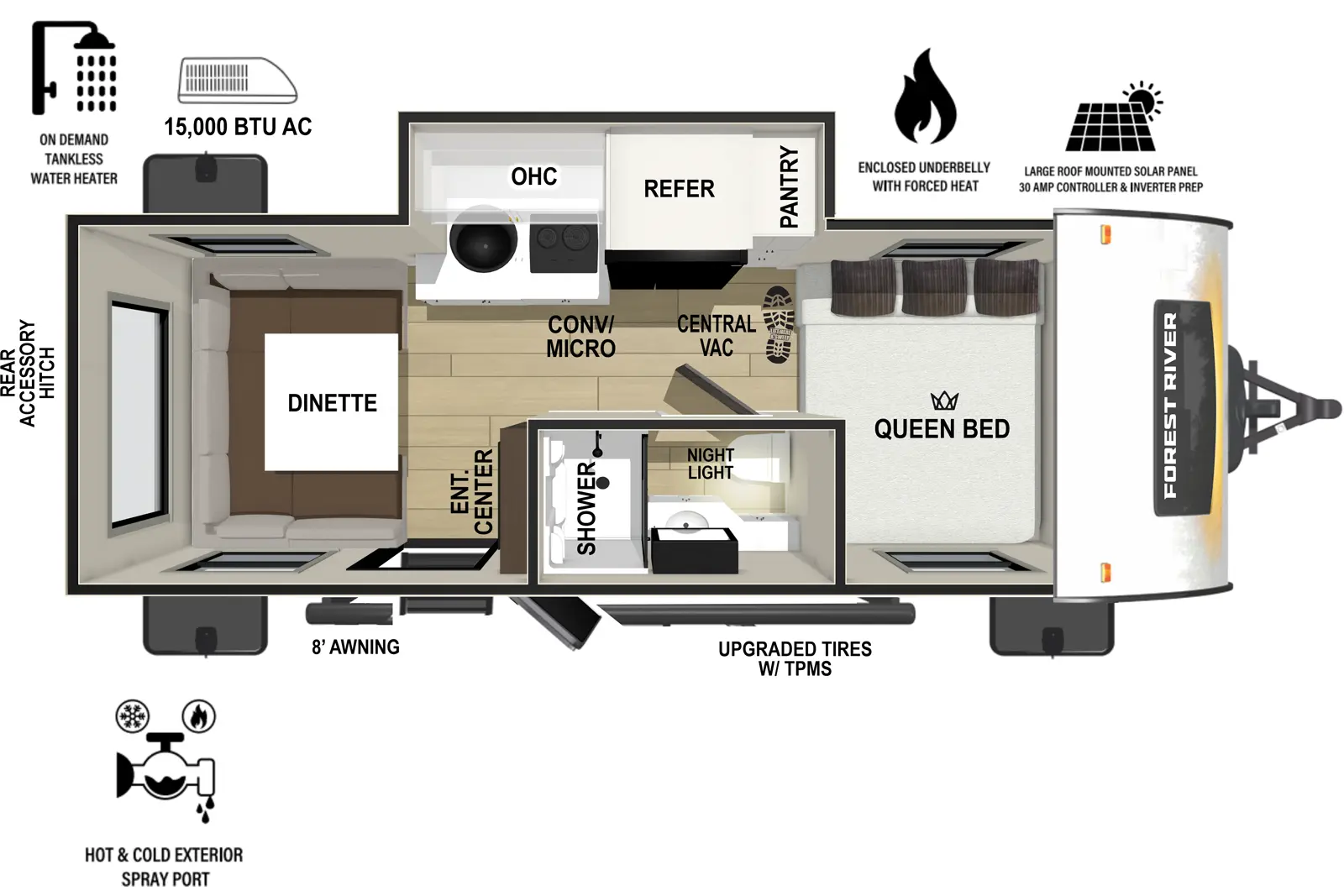 2025 r-pod West Coast RP-190 Floorplan - Forest River RV