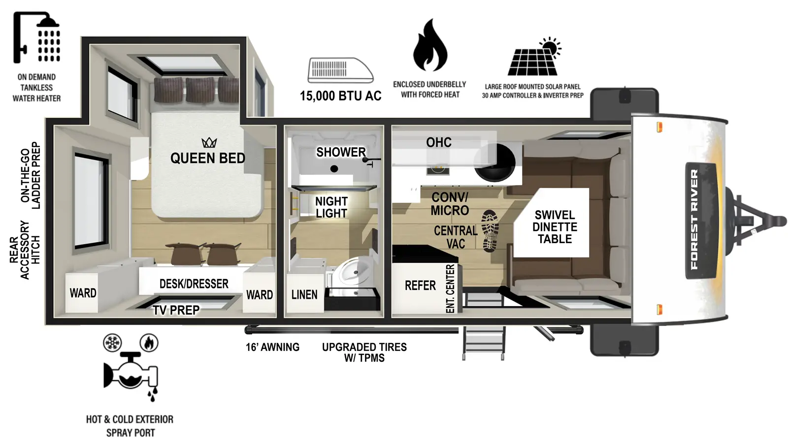2025 r-pod West Coast RP-204 Floorplan - Forest River RV