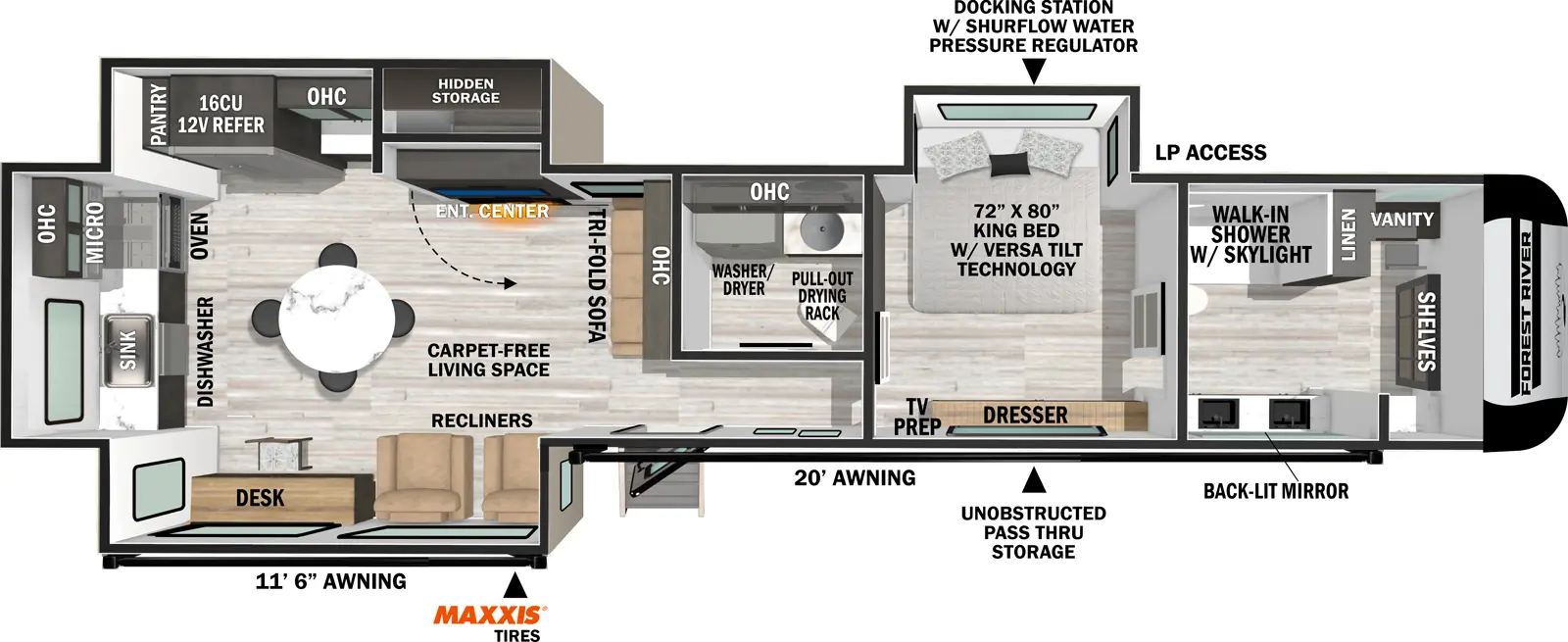 360MYR | Impression Floorplan - Forest River RV