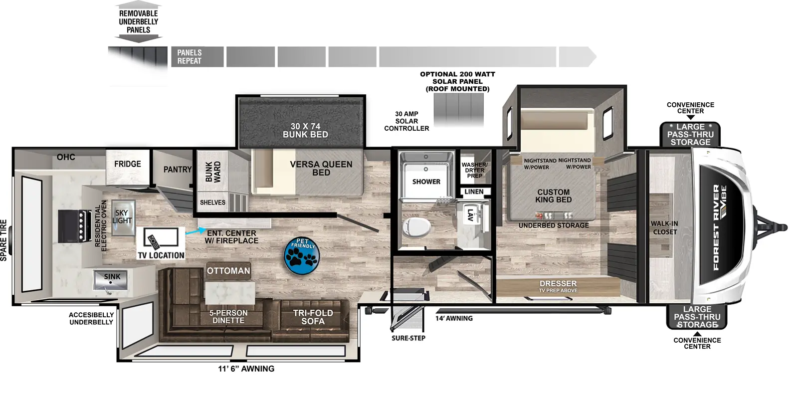 Vibe 3400SB | Vibe Floorplan - Forest River RV