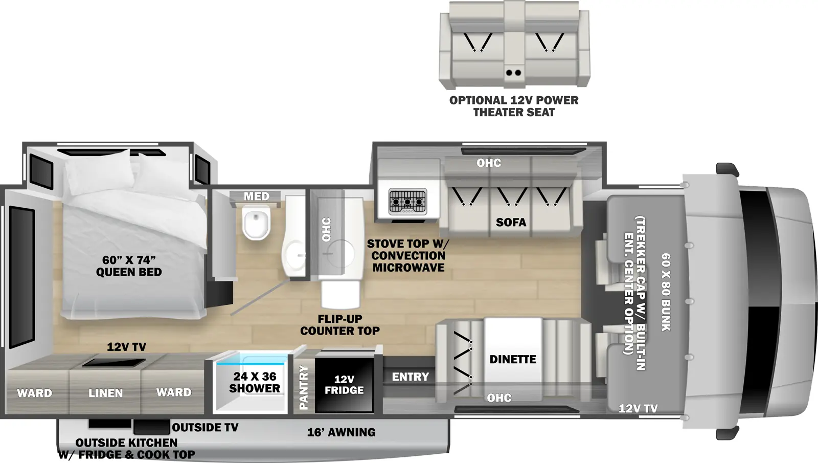2860DS | Sunseeker Floorplan - Forest River RV
