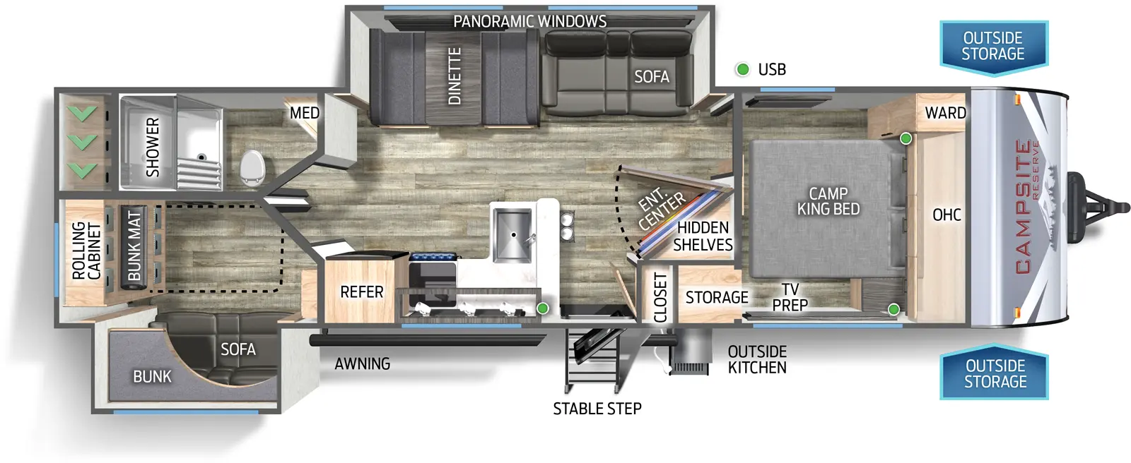 Campsite 27MR | Campsite Reserve Floorplan - Forest River RV