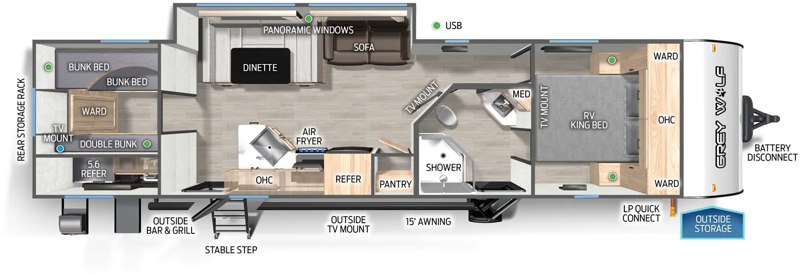 2025 Cherokee Black Label 29TEBL Floorplan - Forest River RV