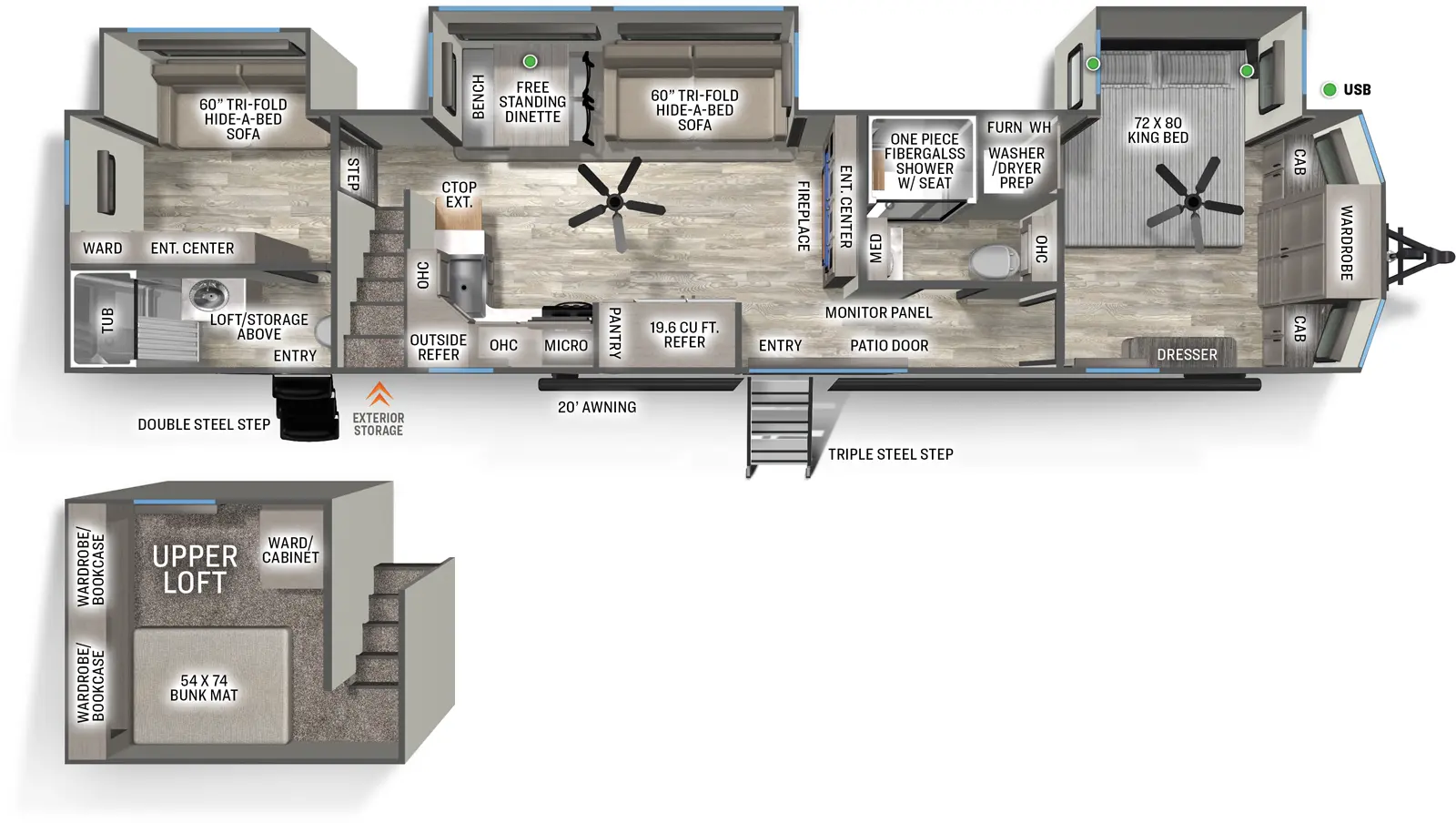 Sandpiper Destination Floorplans - Forest River RV
