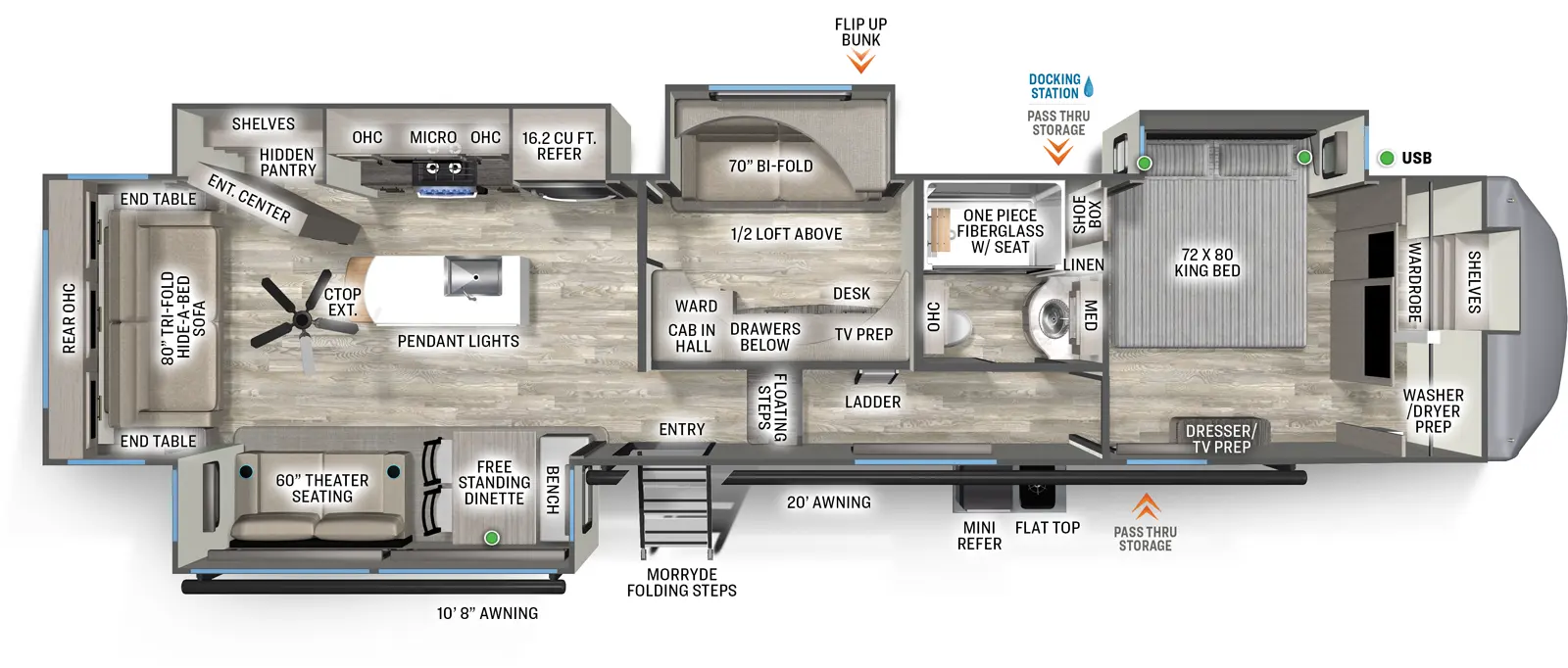 Sandpiper Fifth Wheels Floorplans - Forest River RV