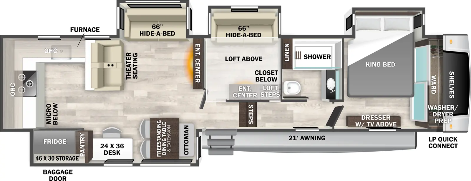 2025 Cedar Creek Experience 39RKB Floorplan - Forest River RV