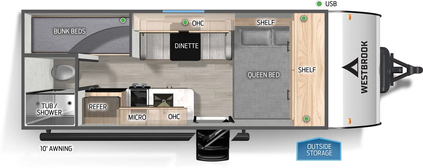 2026 Westbrook 16CC Floorplan - Forest River RV
