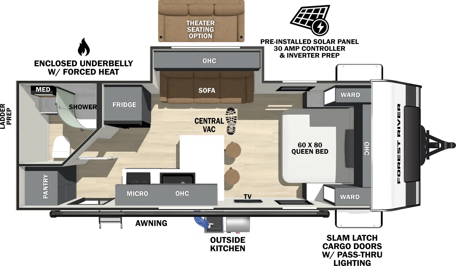 19MSB | Ibex Floorplan - Forest River RV
