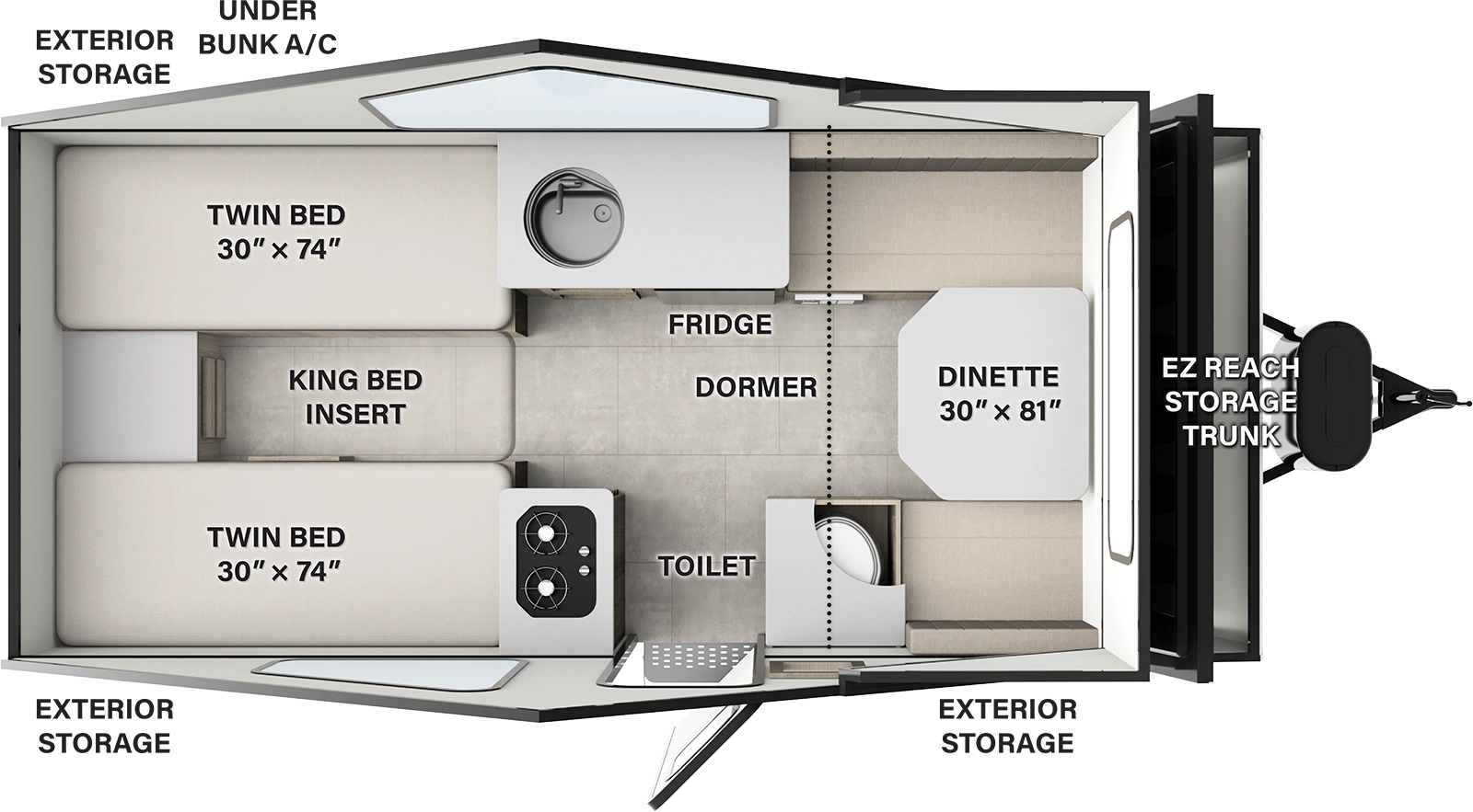 2026 Rockwood Hardside Pop-Up Campers A213HS Floorplan - Forest River RV