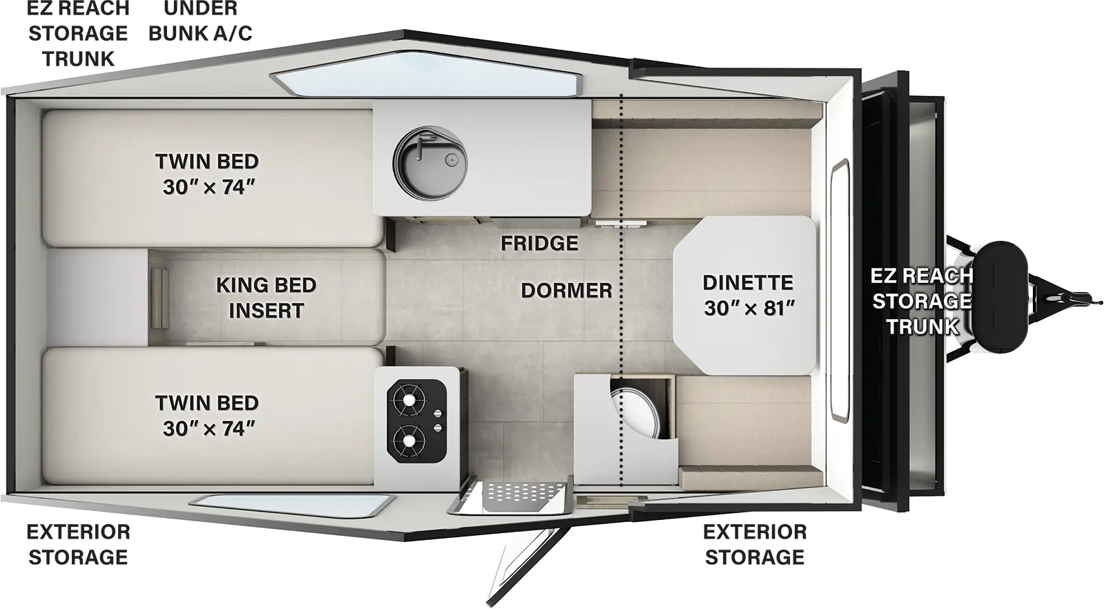 2026 Flagstaff Hardside Pop-Up Campers T21HS Floorplan - Forest River RV