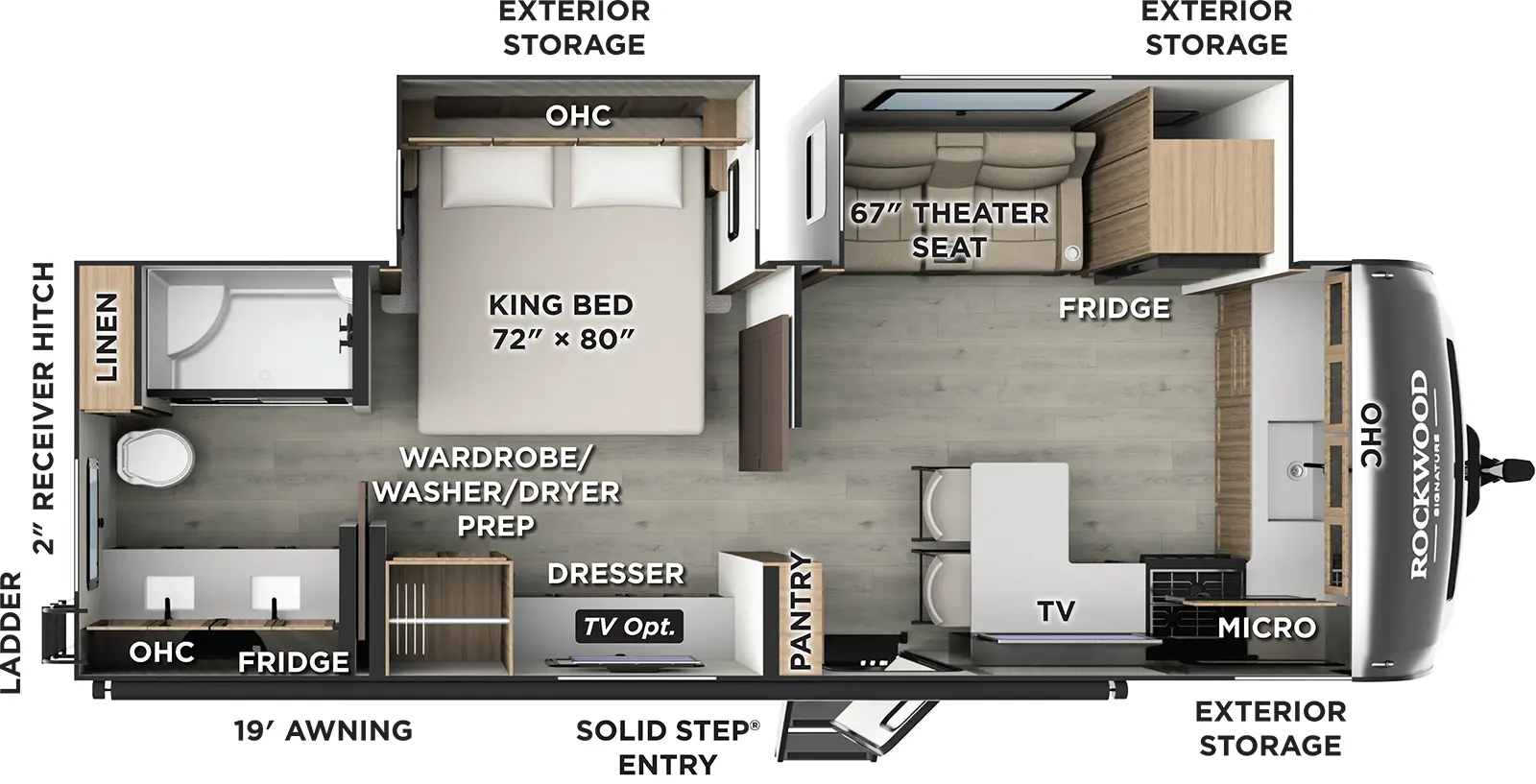 2026 Rockwood Signature Travel Trailers 8263MBR Floorplan - Forest River RV