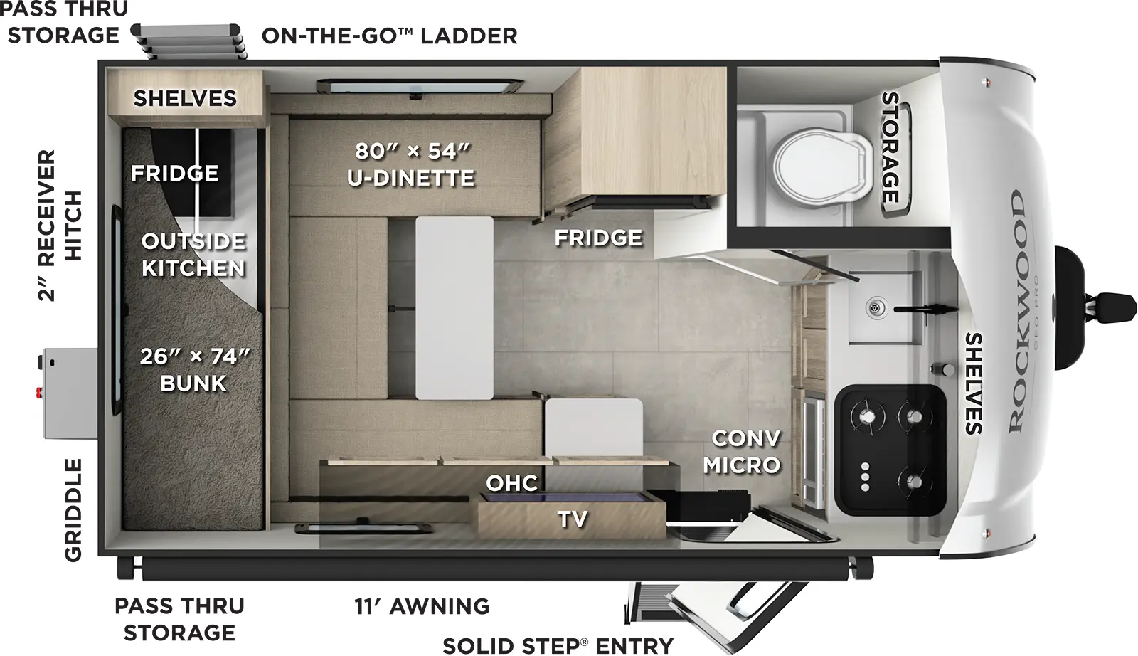 2026 Rockwood Geo Pro G15RDG Floorplan - Forest River RV