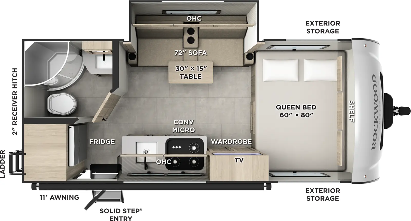 2026 Rockwood Geo Pro G19FBS Floorplan - Forest River RV