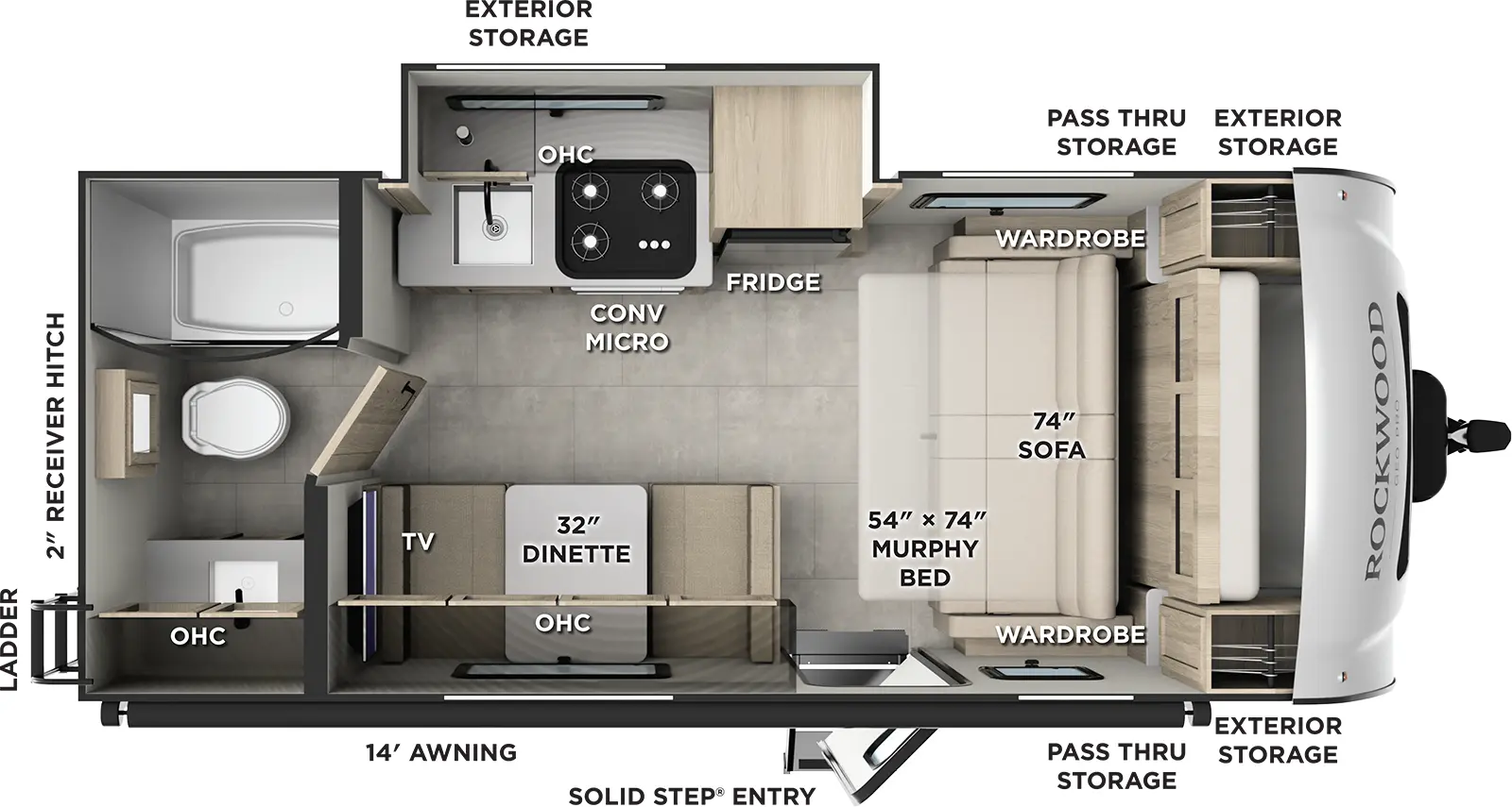 2026 Rockwood Geo Pro G19FDS Floorplan - Forest River RV