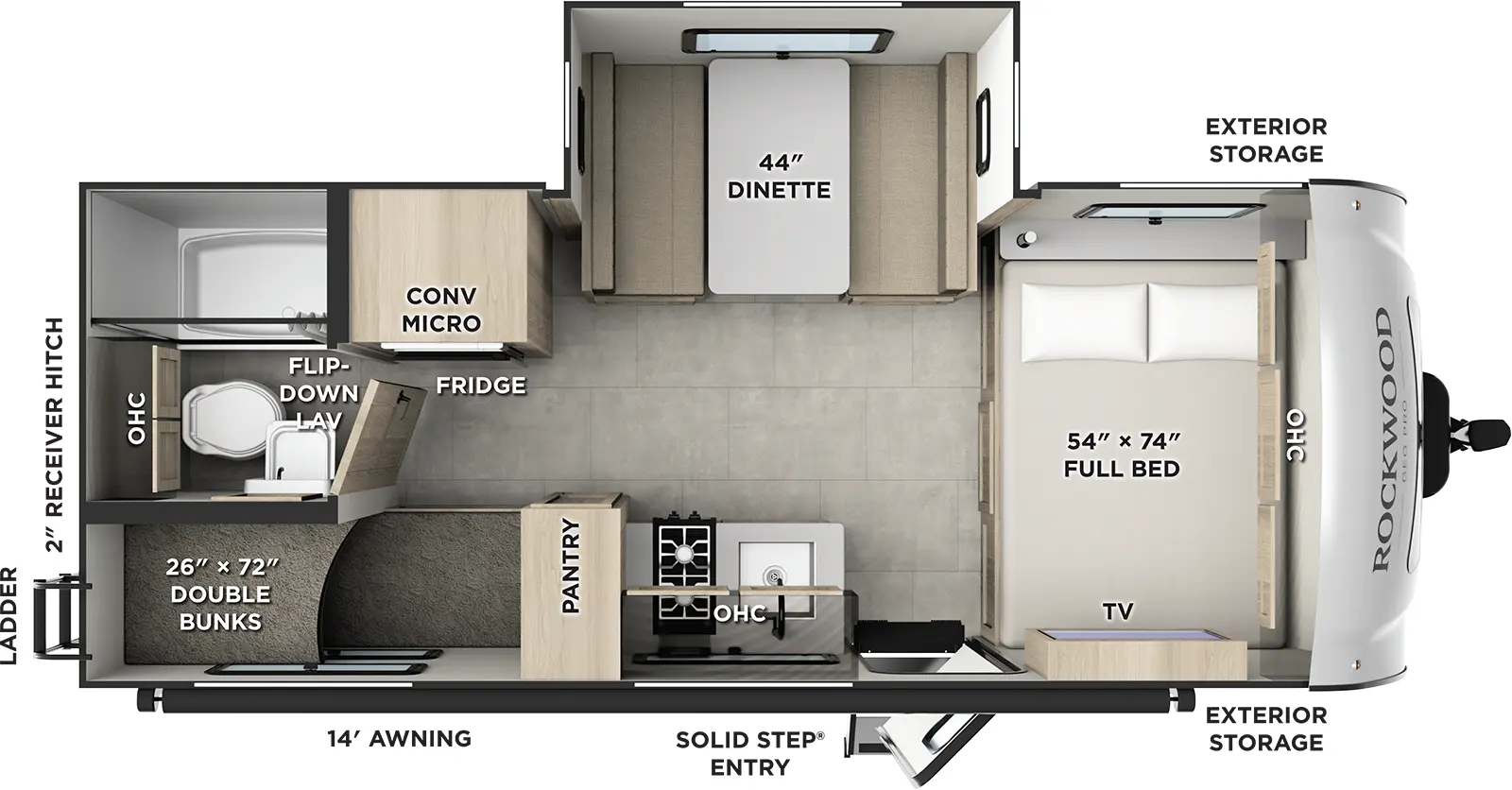 2026 Rockwood Geo Pro G20BH Floorplan - Forest River RV