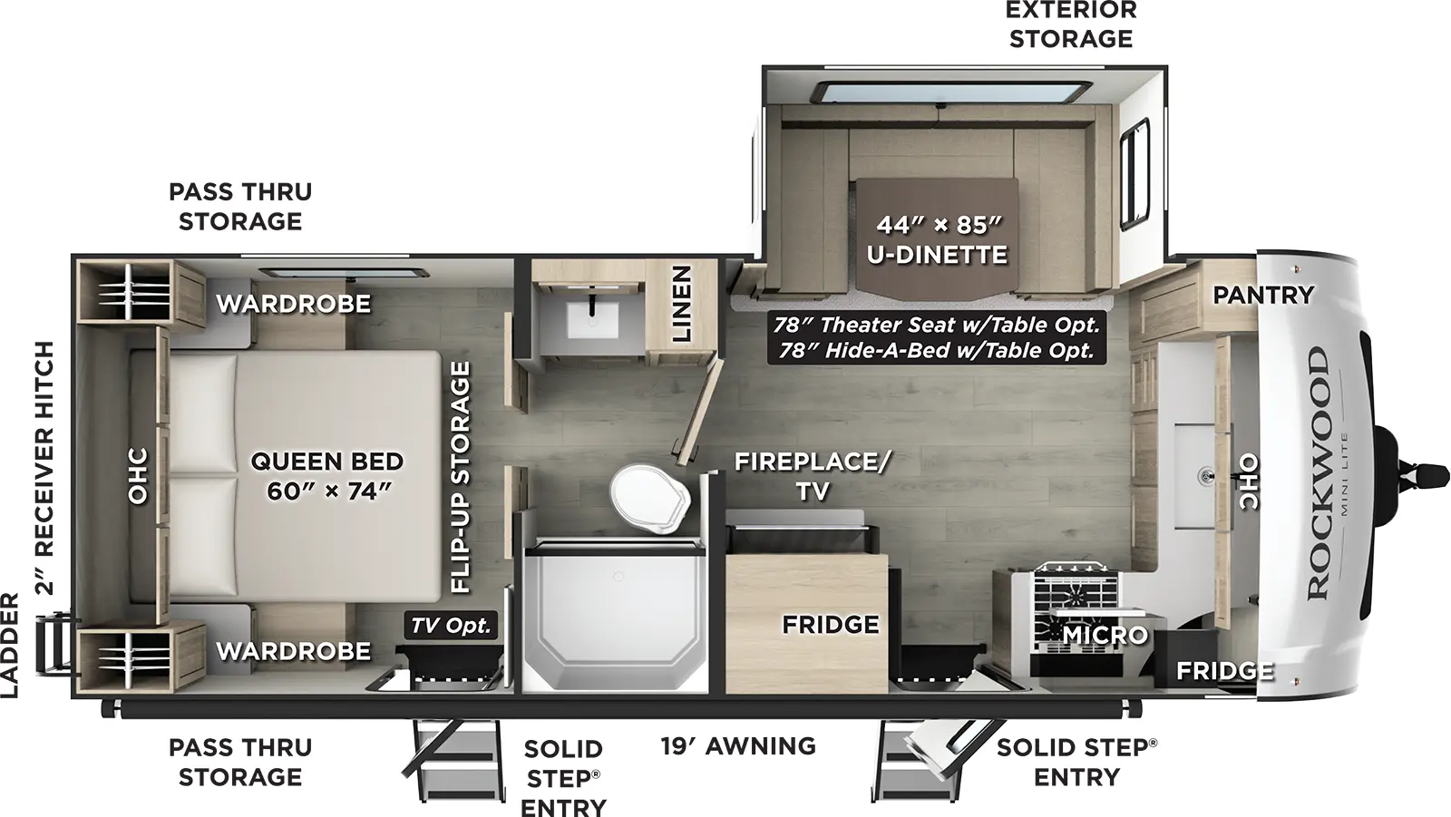 2026 Rockwood Mini Lite 2506FK Floorplan - Forest River RV