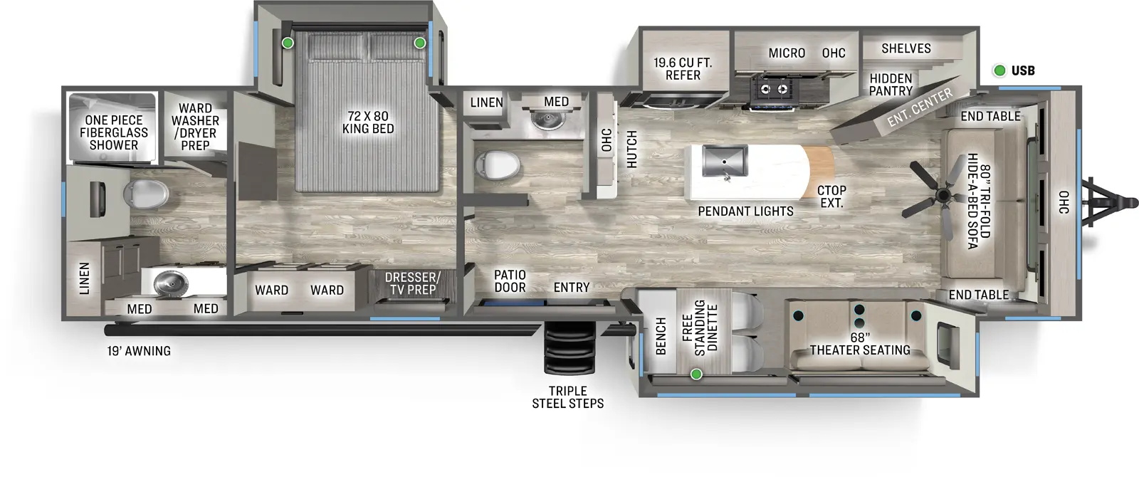 Sandpiper Destination Floorplans - Forest River RV
