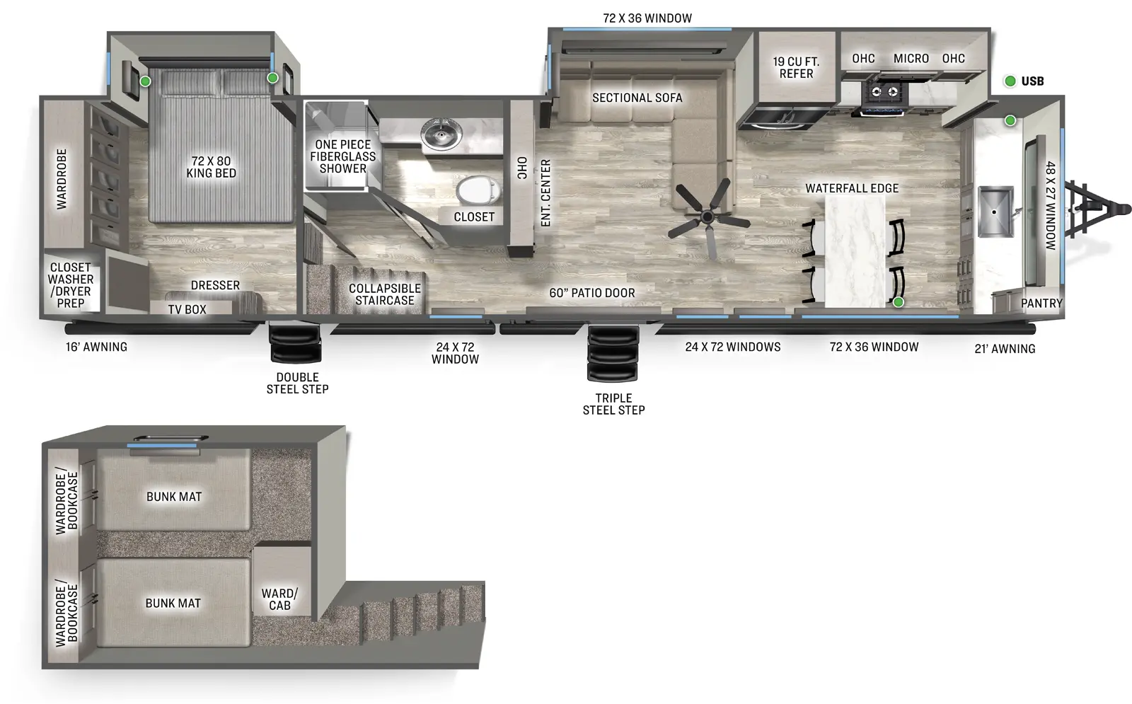 2026 Sandpiper Destination 422FKL Floorplan - Forest River RV