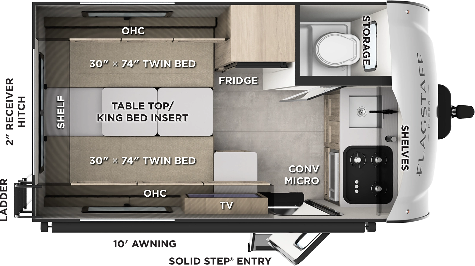 2026 Flagstaff E-Pro E15TB Floorplan - Forest River RV