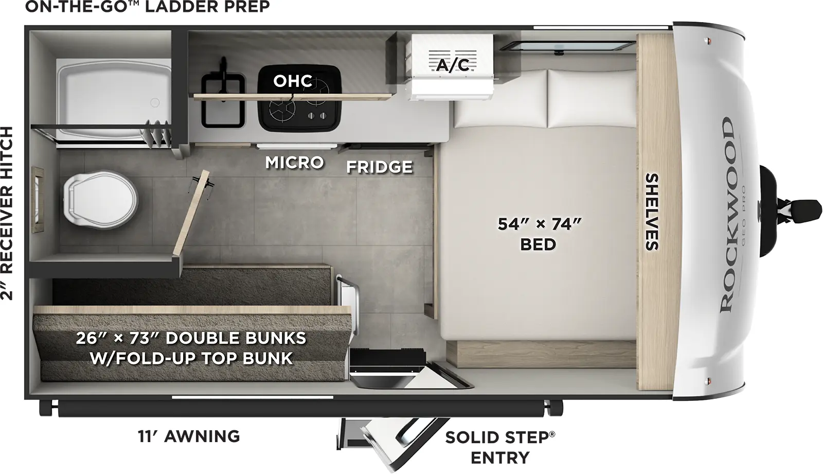 2026 Rockwood Geo Pro G13LE Floorplan - Forest River RV