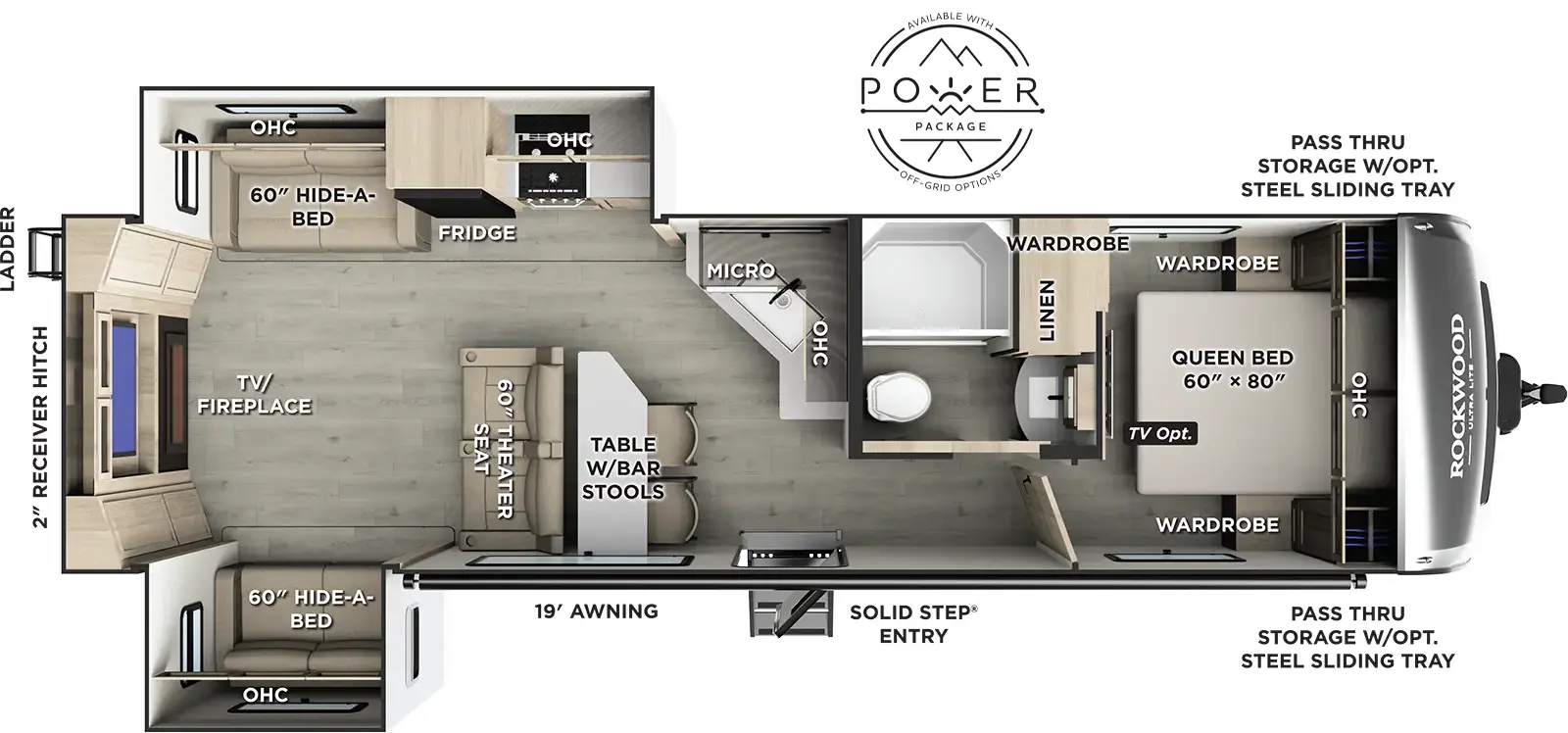 2026 Rockwood Ultra Lite Travel Trailers 2908SRL Floorplan - Forest ...