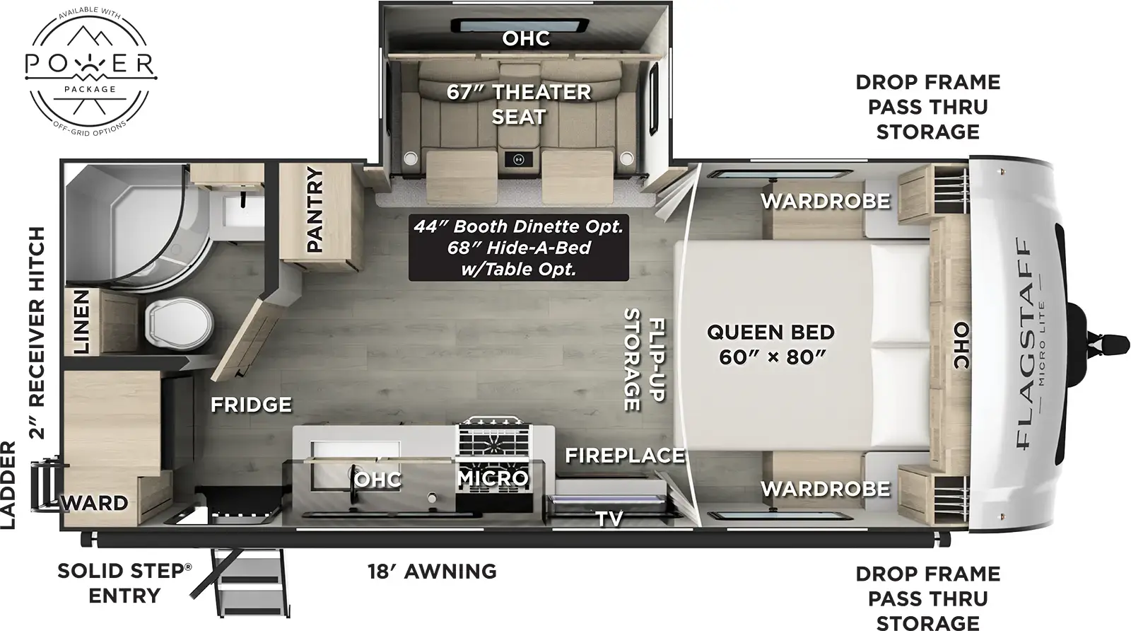 2026 Flagstaff Micro Lite 22FBS Floorplan - Forest River RV