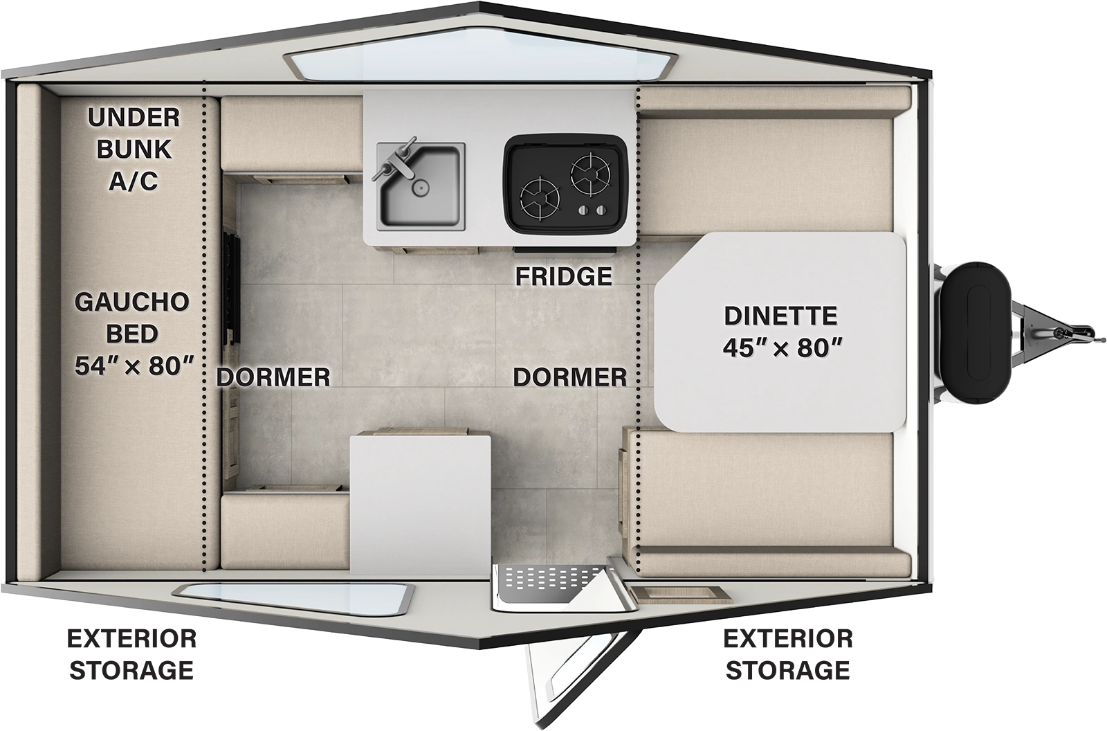 2026 Rockwood Hardside Pop-Up Campers A121FD Floorplan - Forest River RV