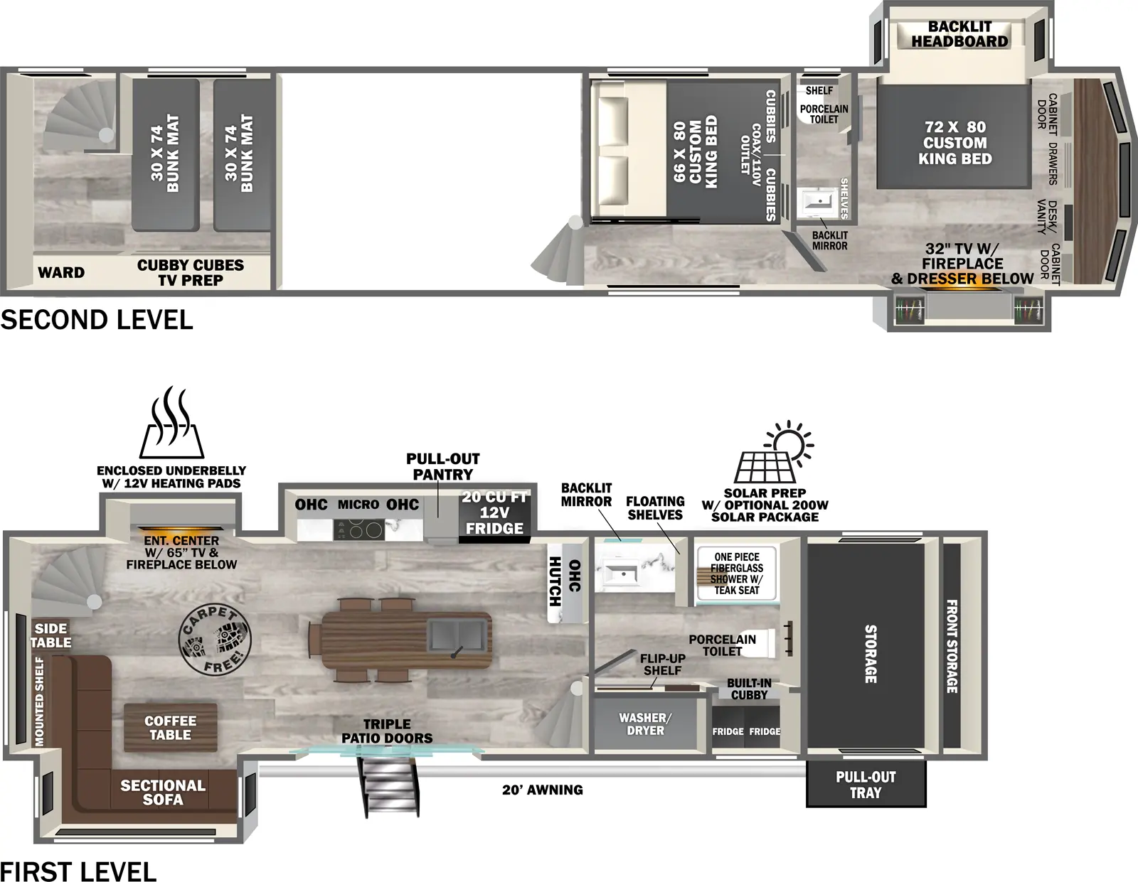 2026 Wildwood Heritage Glen Fifth Wheels ROOST43 Floorplan - Forest ...