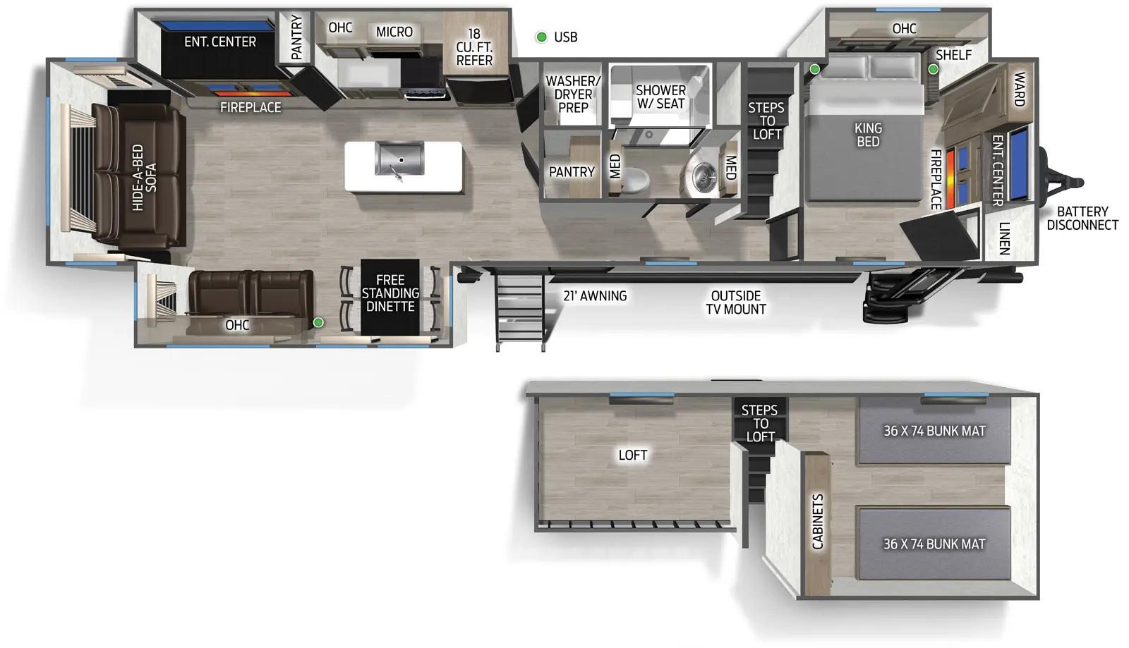 2026 Cherokee Timberwolf 39DL Floorplan - Forest River RV