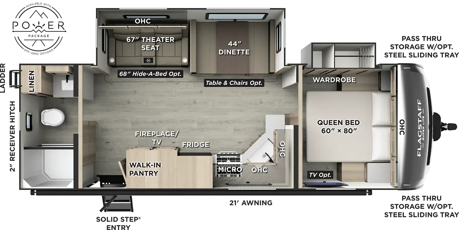 2026 Flagstaff Super Lite Travel Trailers 26RBWS Floorplan - Forest ...