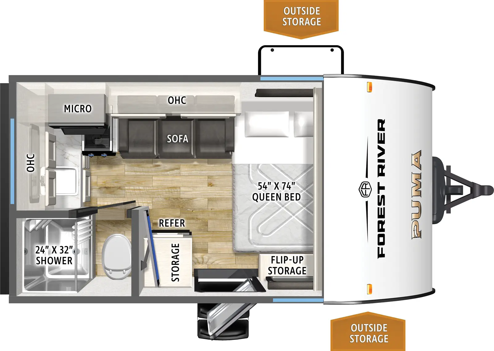 Puma 121RKCE | Puma Floorplan - Forest River RV