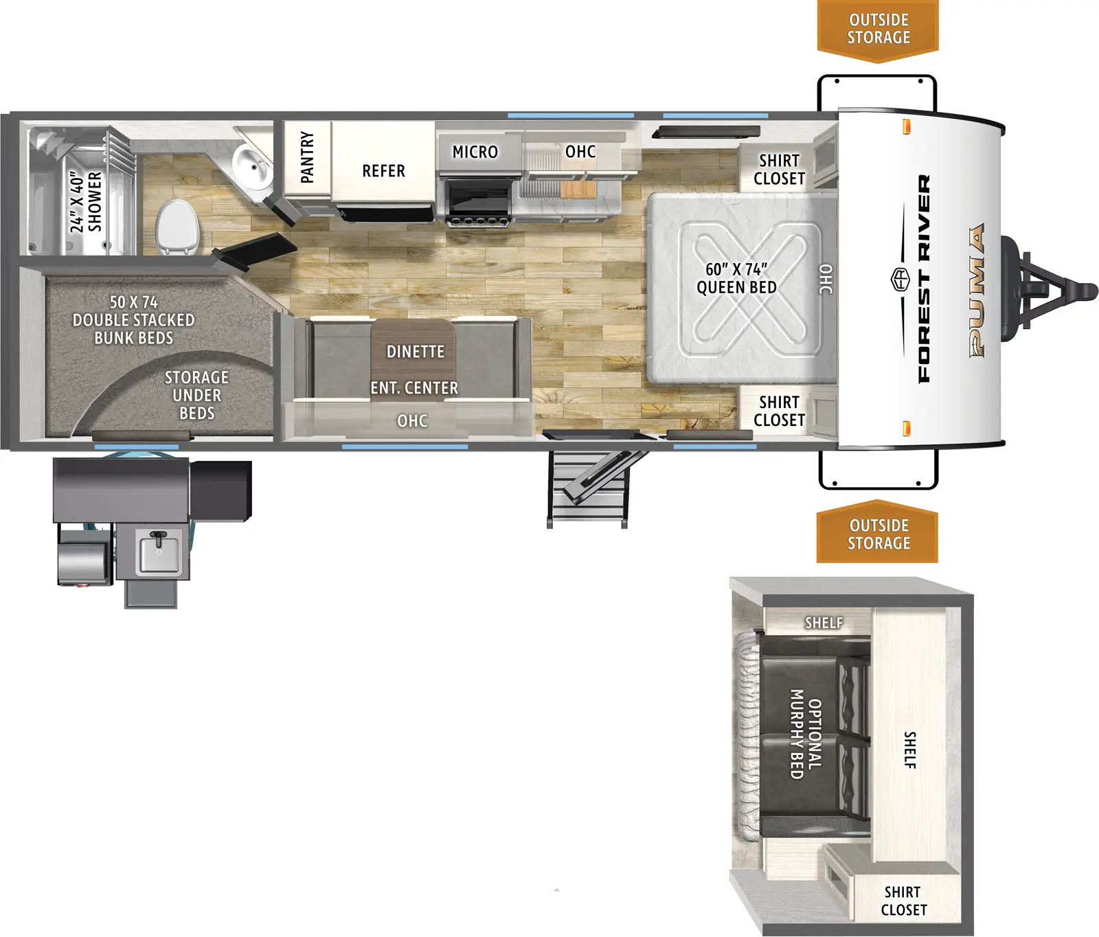 2026 Puma Camping Edition 20BHCE Floorplan - Forest River RV