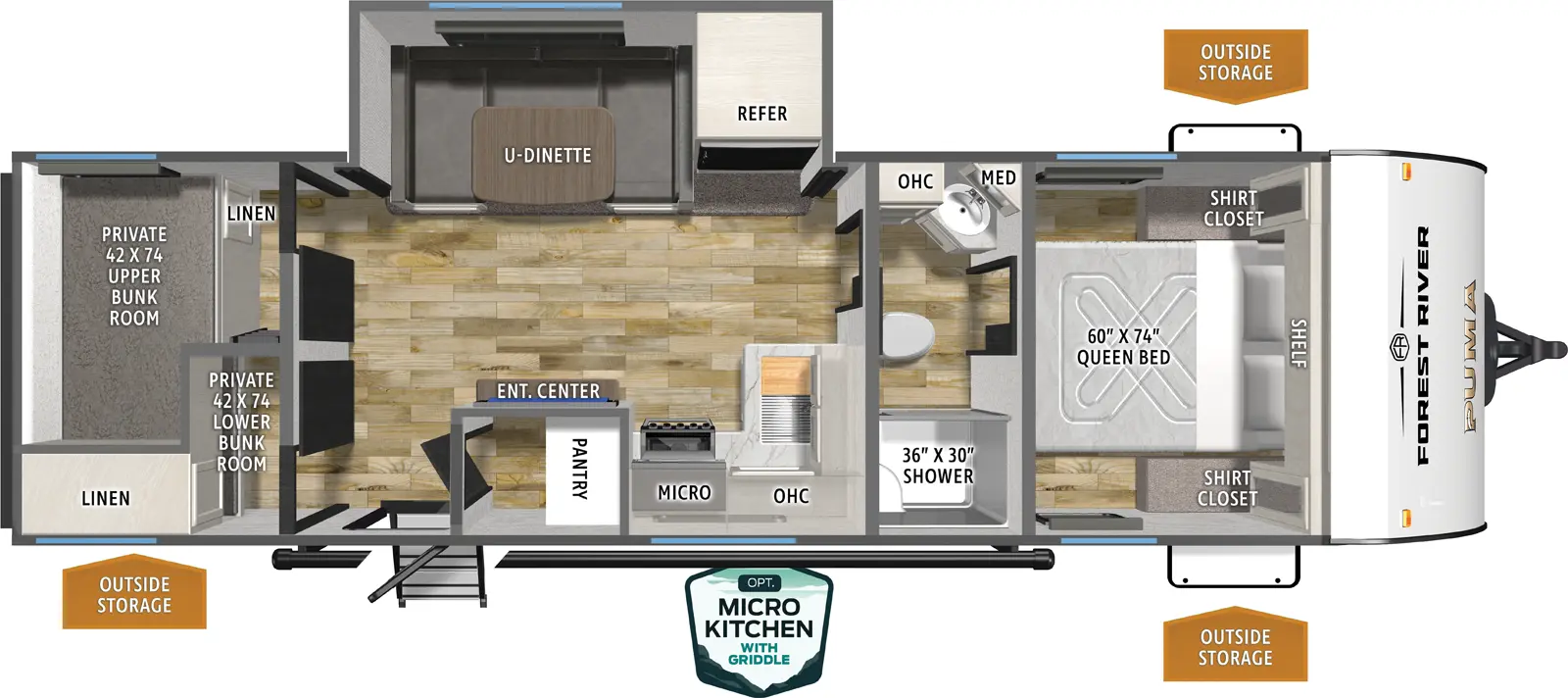 2026 Puma Camping Edition 263BHCE Floorplan - Forest River RV