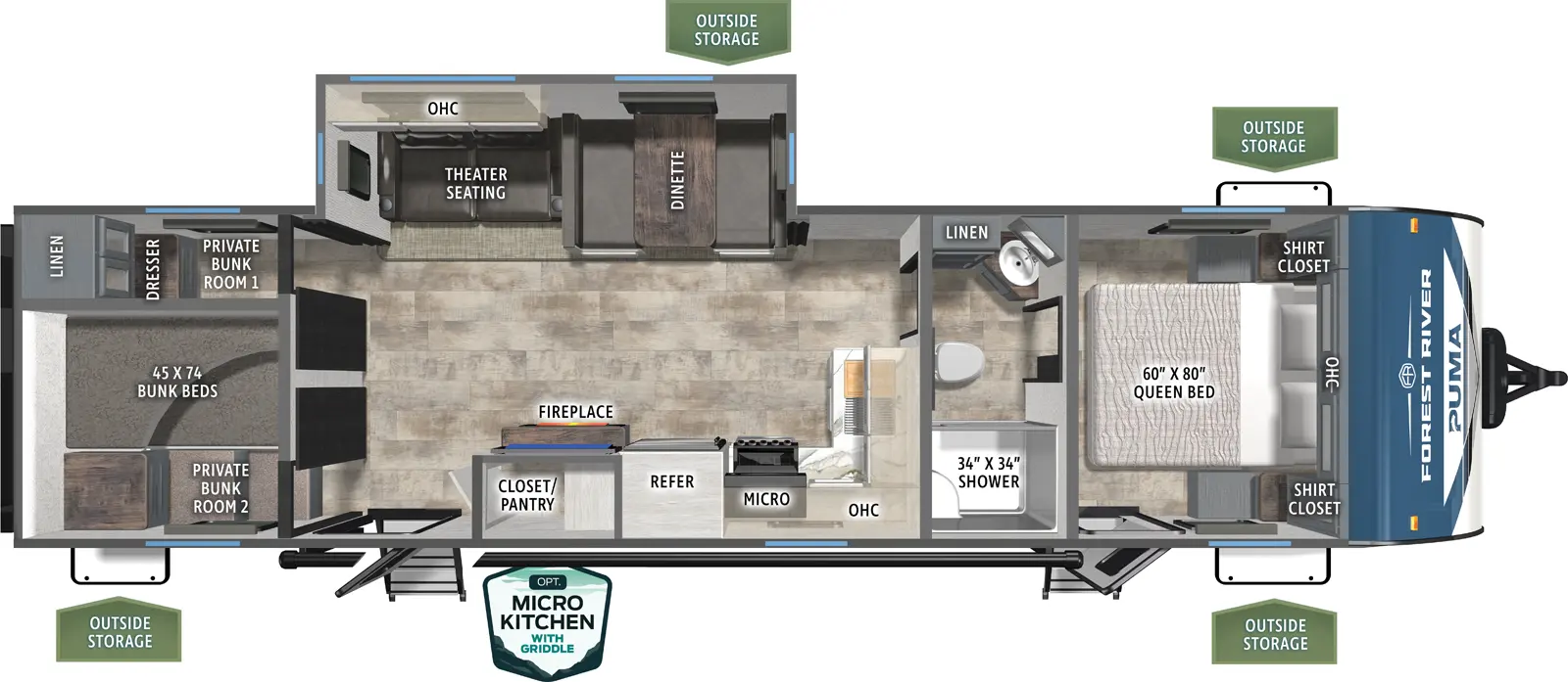2026 Puma 337BH Floorplan - Forest River RV